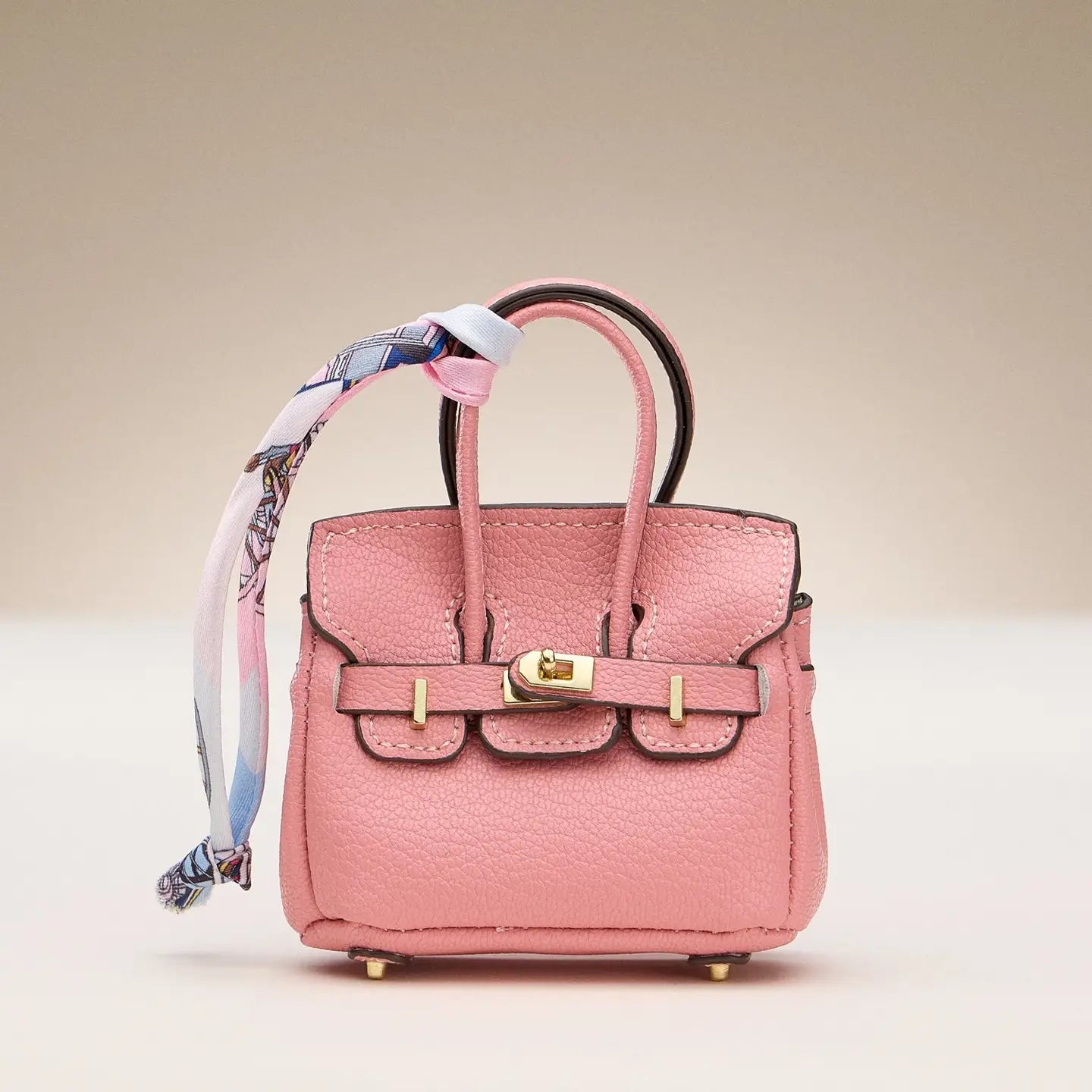 Mini Faux Leather Bag Charm with Scarf Detail – Thirty-One Jane